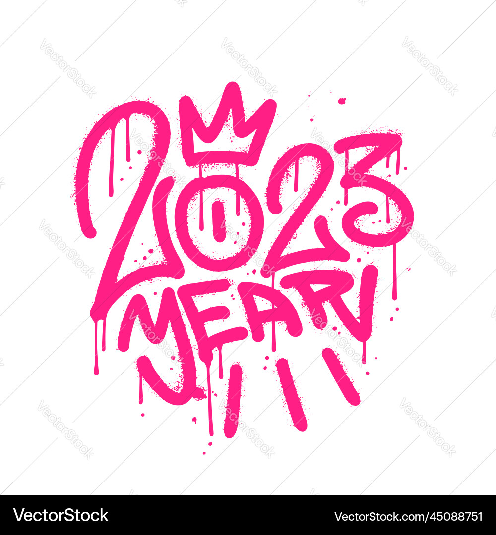 2023 year - spray painted urban graffiti Vector Image