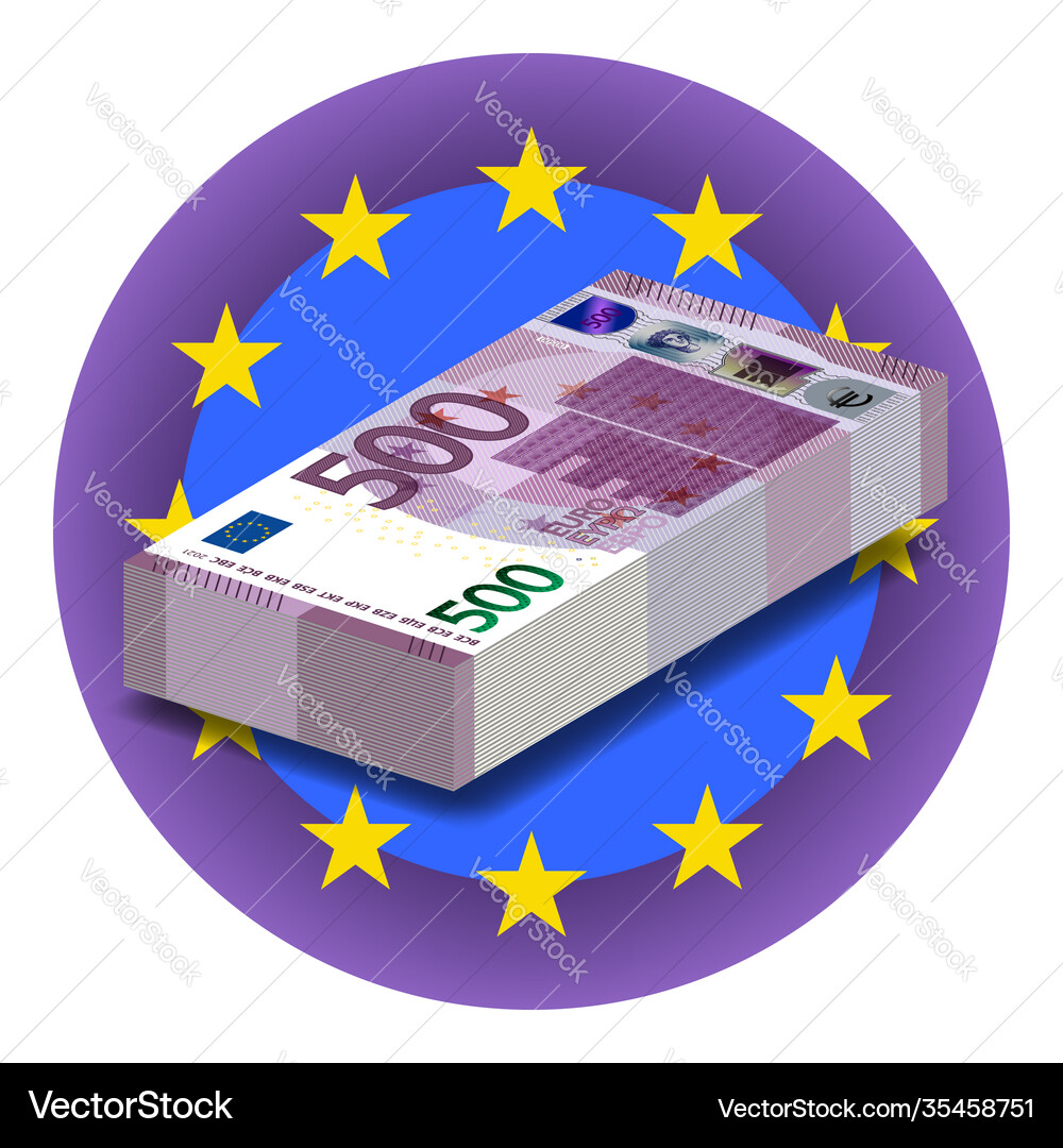 3d volumetric economic icon bundle european Vector Image