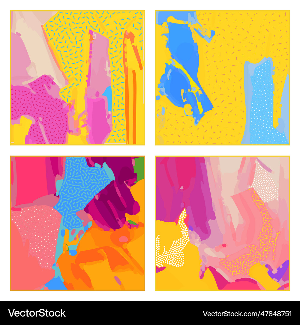 A set of bright abstract backgrounds with paint Vector Image