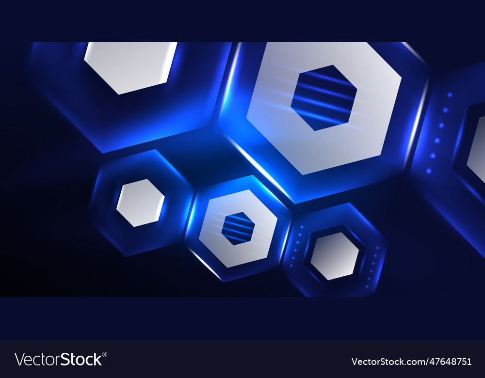 Abstract background neon hexagon Royalty Free Vector Image