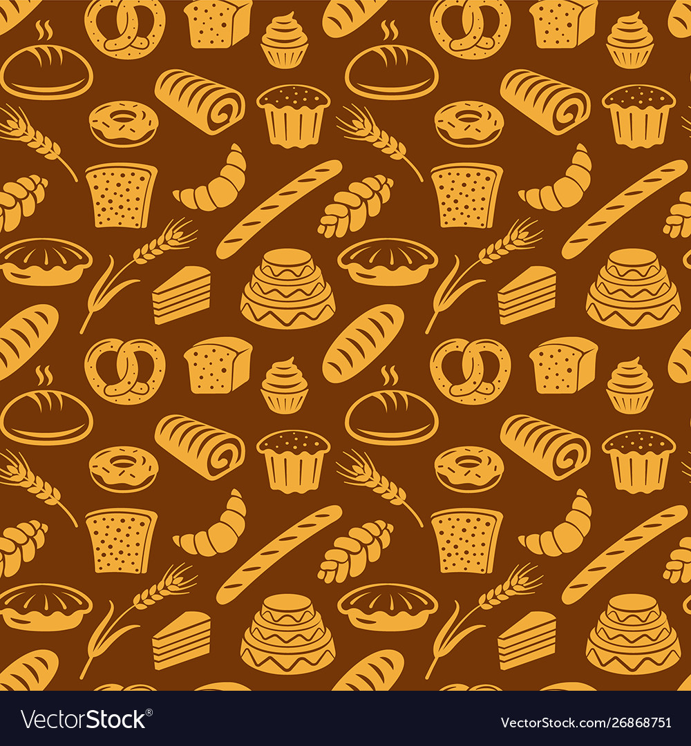 Bakery seamless pattern Royalty Free Vector Image