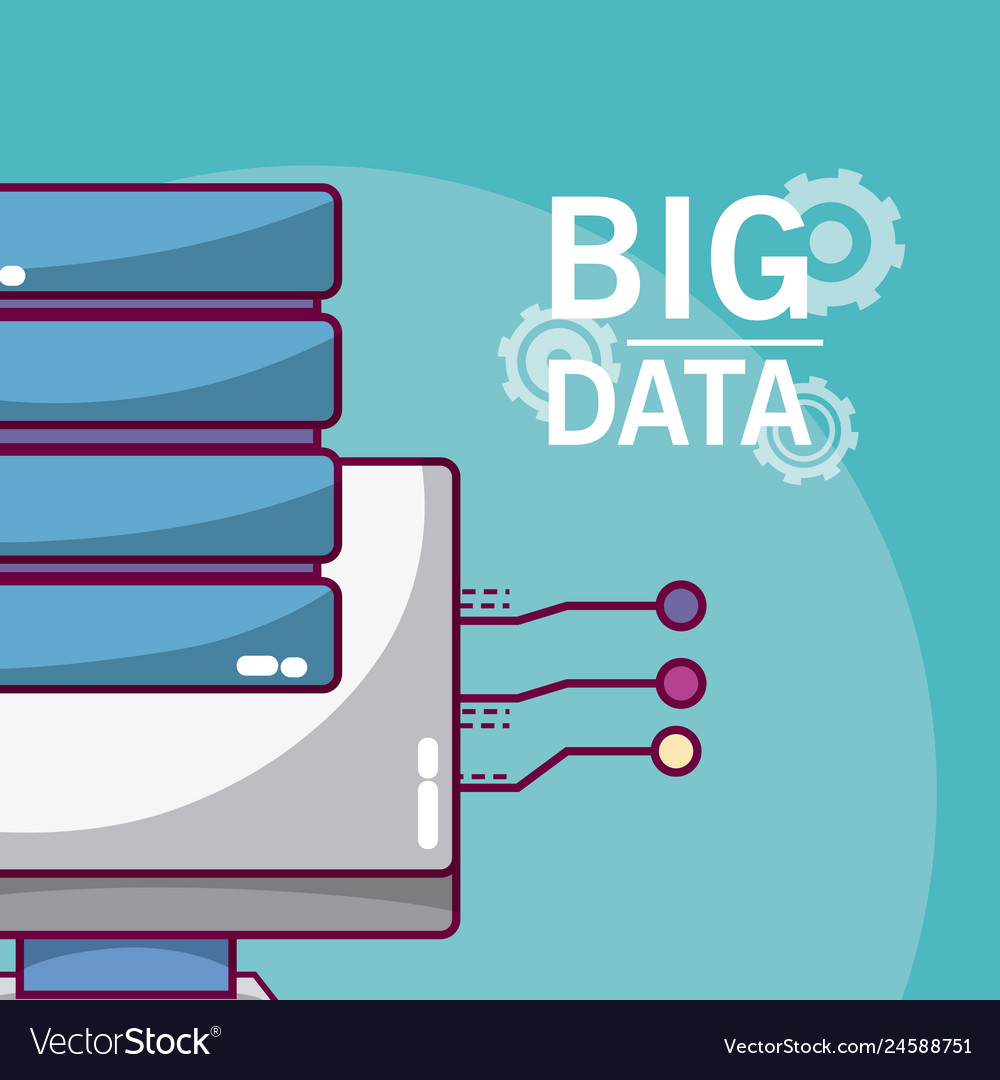Big data technology concept Royalty Free Vector Image