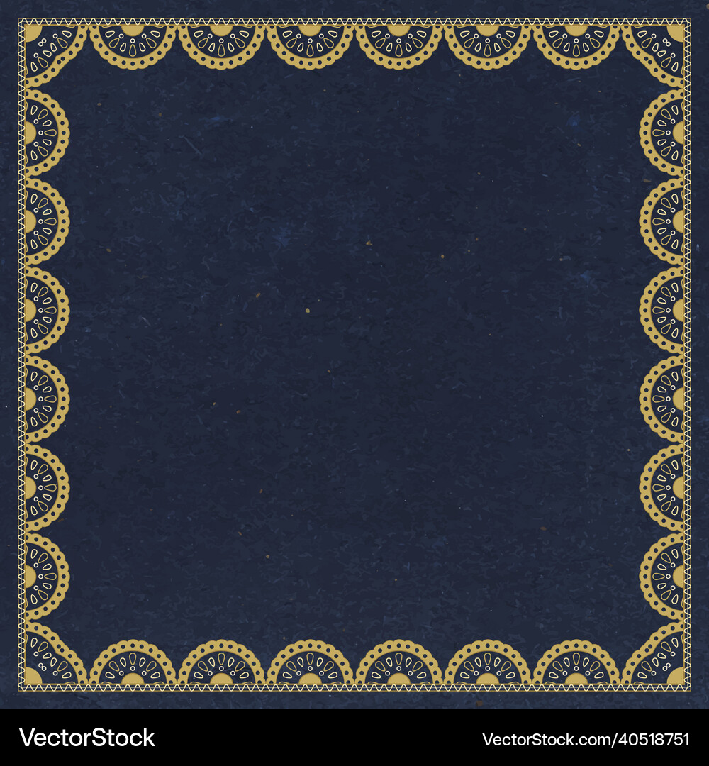 Blue frame background classic lace design Vector Image