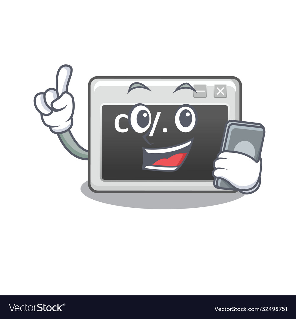Cartoon design command window speaking Royalty Free Vector