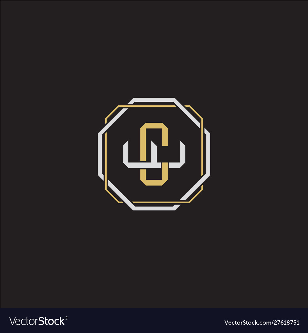 Cw initial letter overlapping interlock logo Vector Image