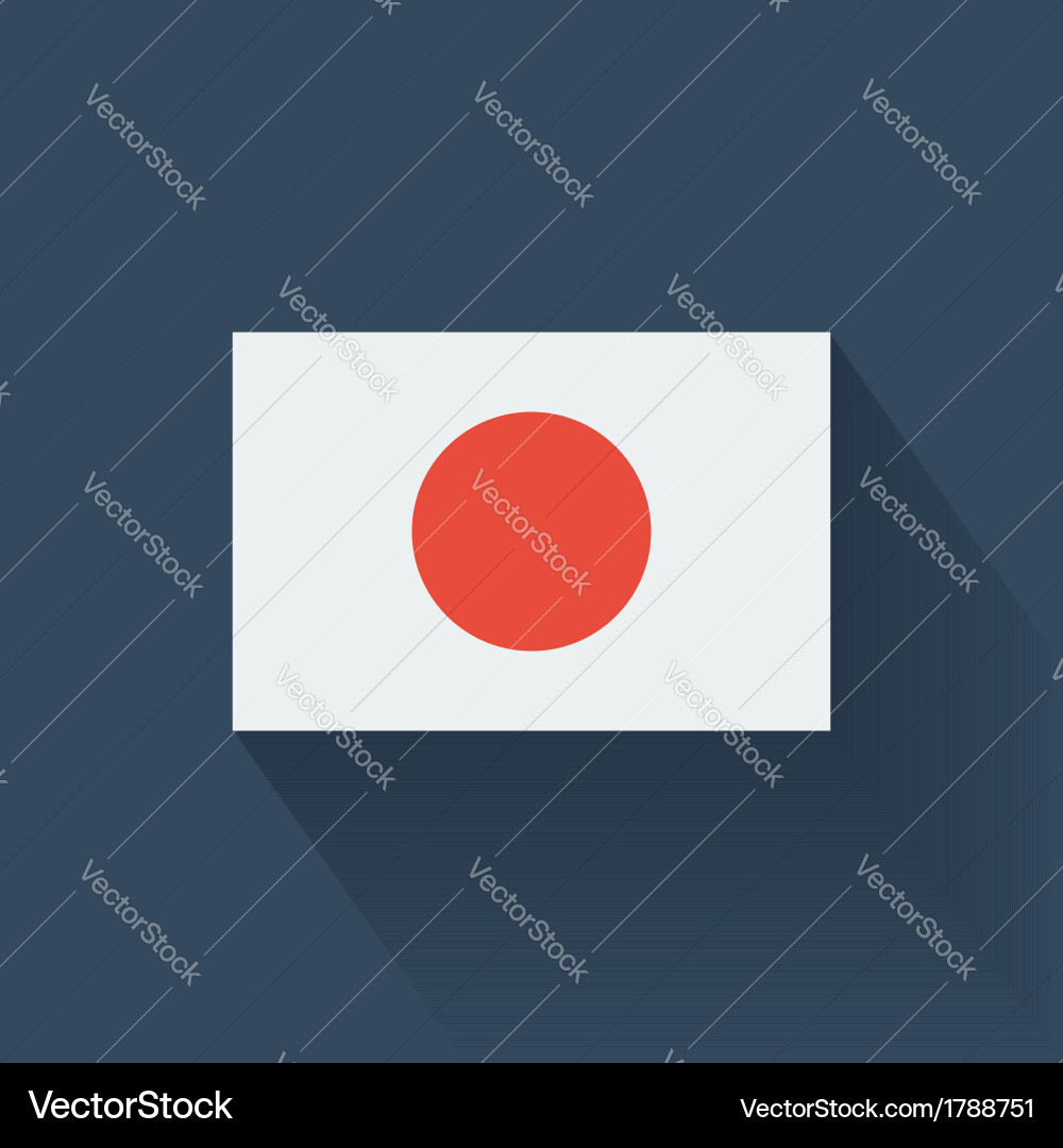 Flat flag of japan Royalty Free Vector Image - VectorStock