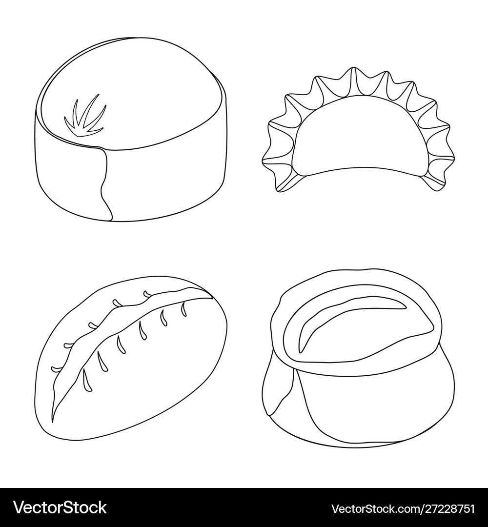 Food and dish sign set Royalty Free Vector Image