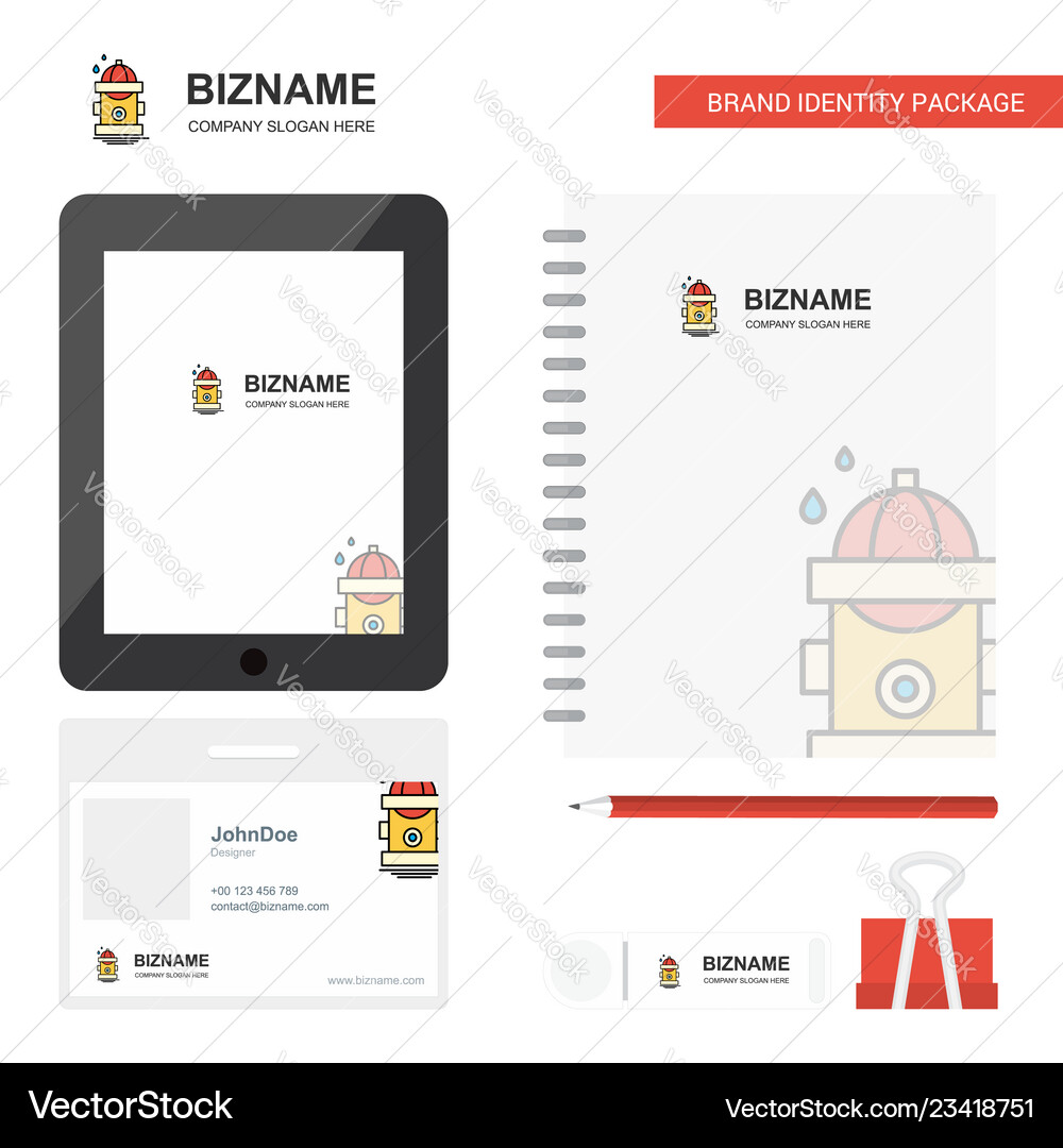 Hydrant business logo tab app diary pvc employee Vector Image