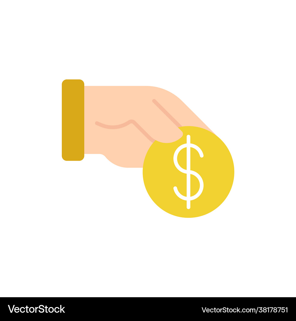Money with hand icon cash Royalty Free Vector Image