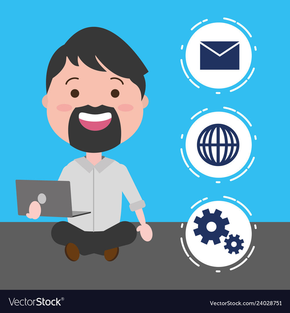 People tech device Royalty Free Vector Image - VectorStock