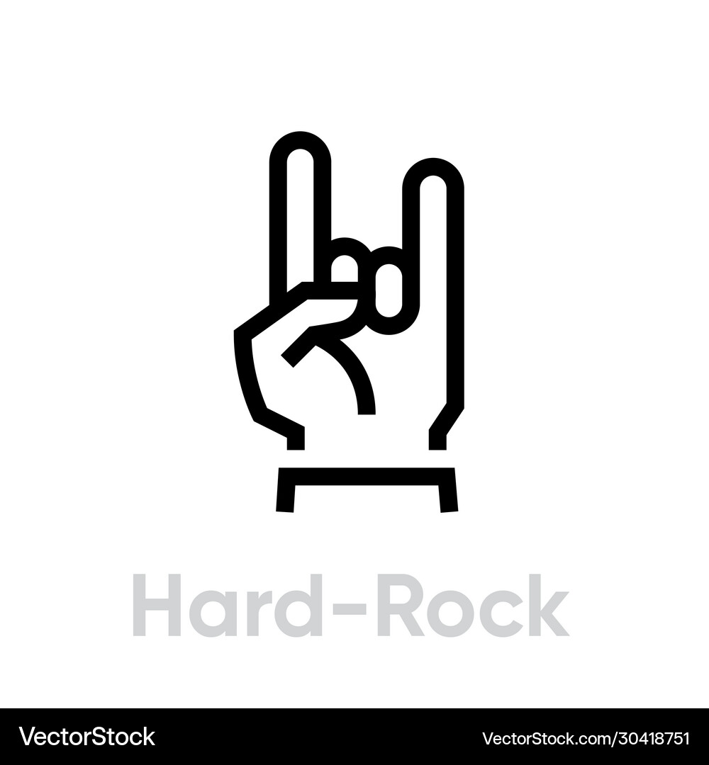 Rock Hand Gesture Icon - Editable Royalty Free Vector Image