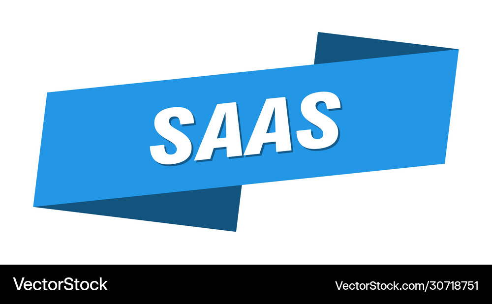 Saas banner template ribbon label sign Royalty Free Vector