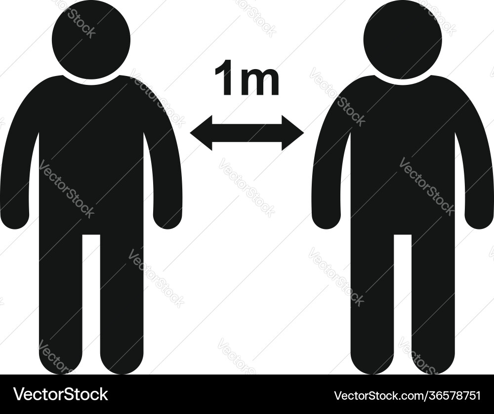 Secured coronavirus distance icon simple style Vector Image