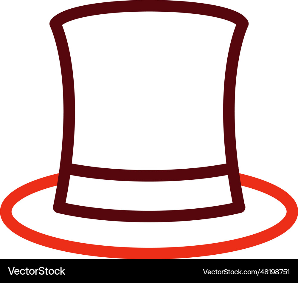 Top hat glyph two color icon for personal Vector Image