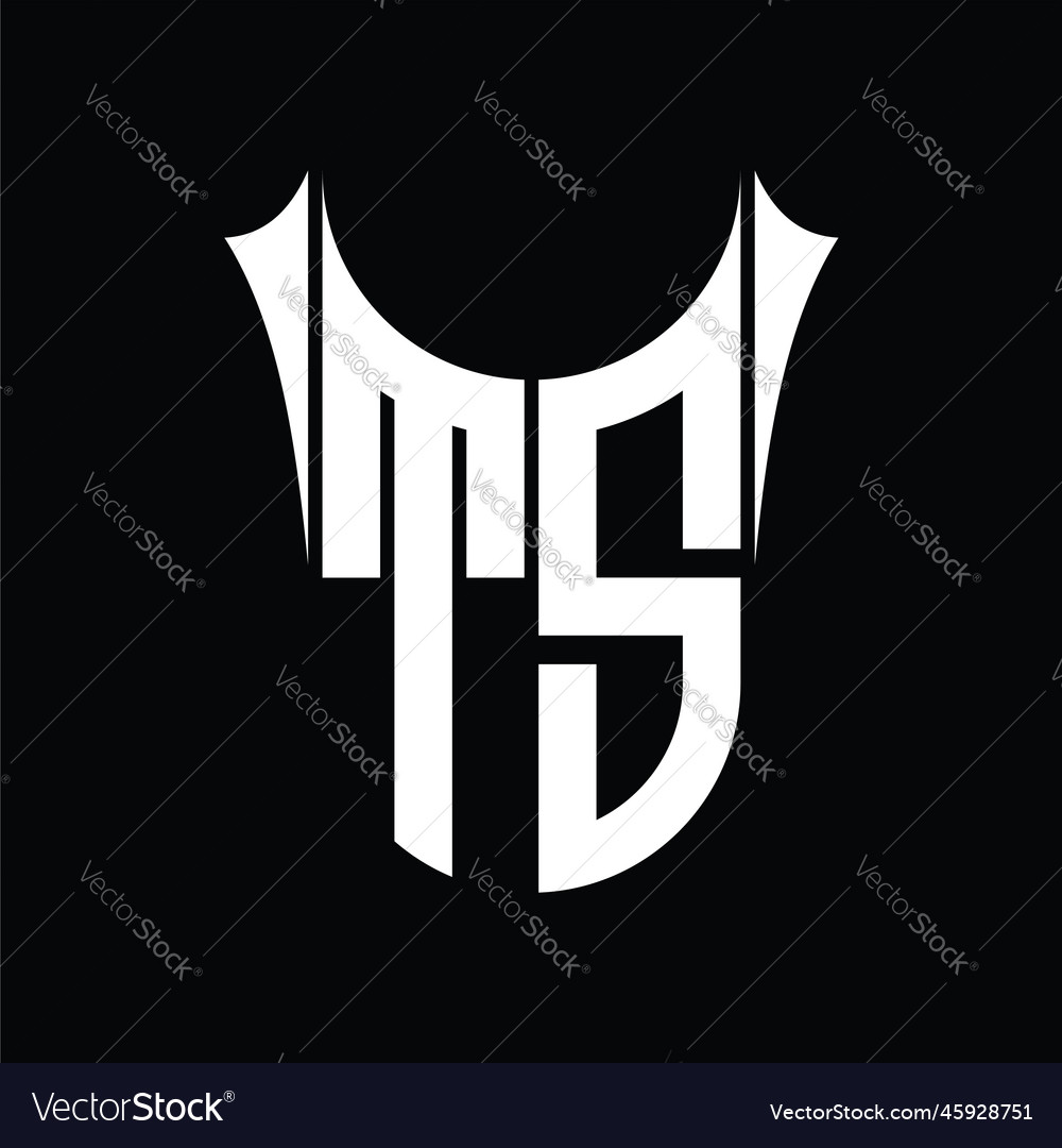 Ts logo monogram shield sharp half round shape Vector Image
