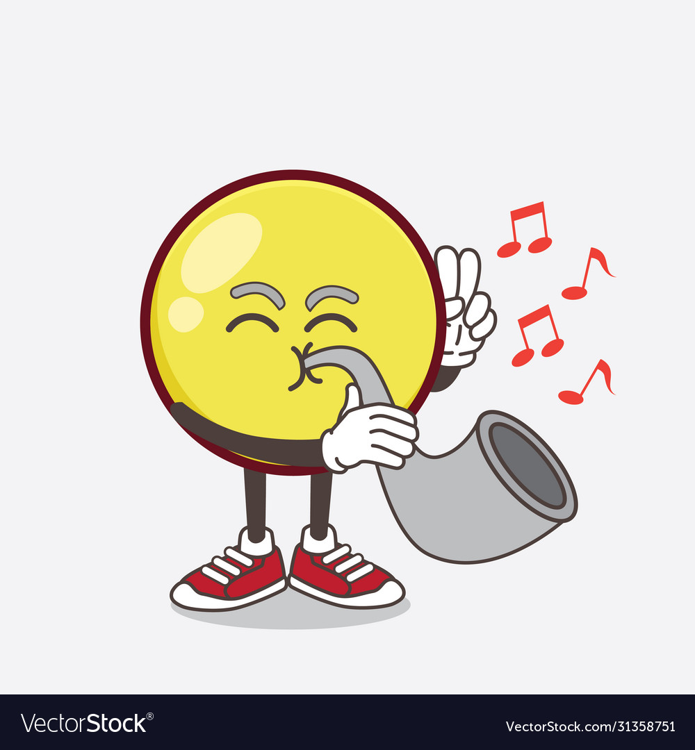 Yellow Emoticon Cartoon Mascot Character Playing Vector Image