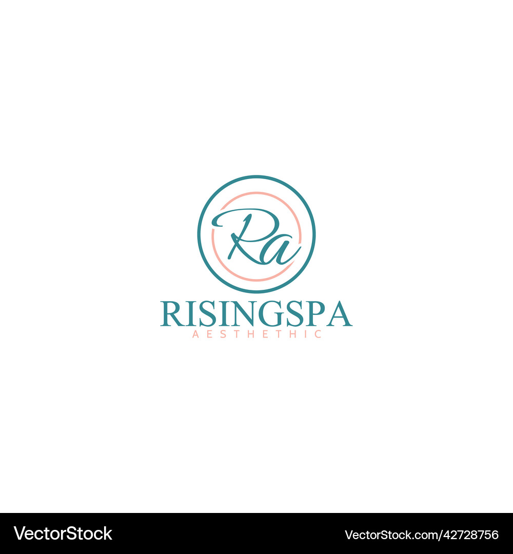 Abstract initial letter r and a logo in pastel Vector Image