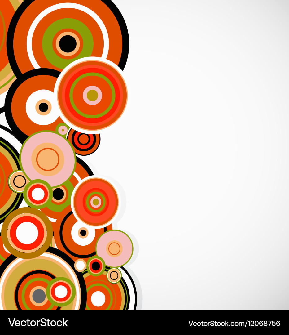 Abstract orange rings floral background Royalty Free Vector