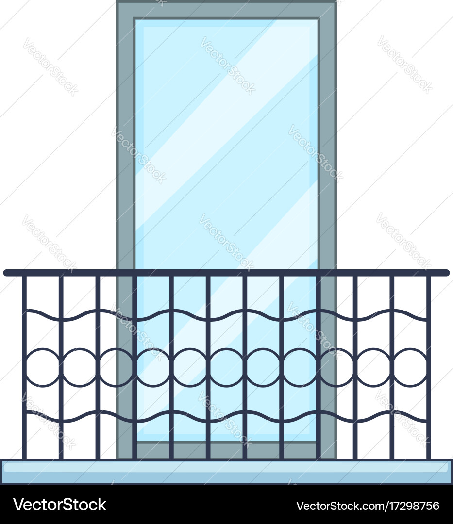 Big balcony icon cartoon style Royalty Free Vector Image