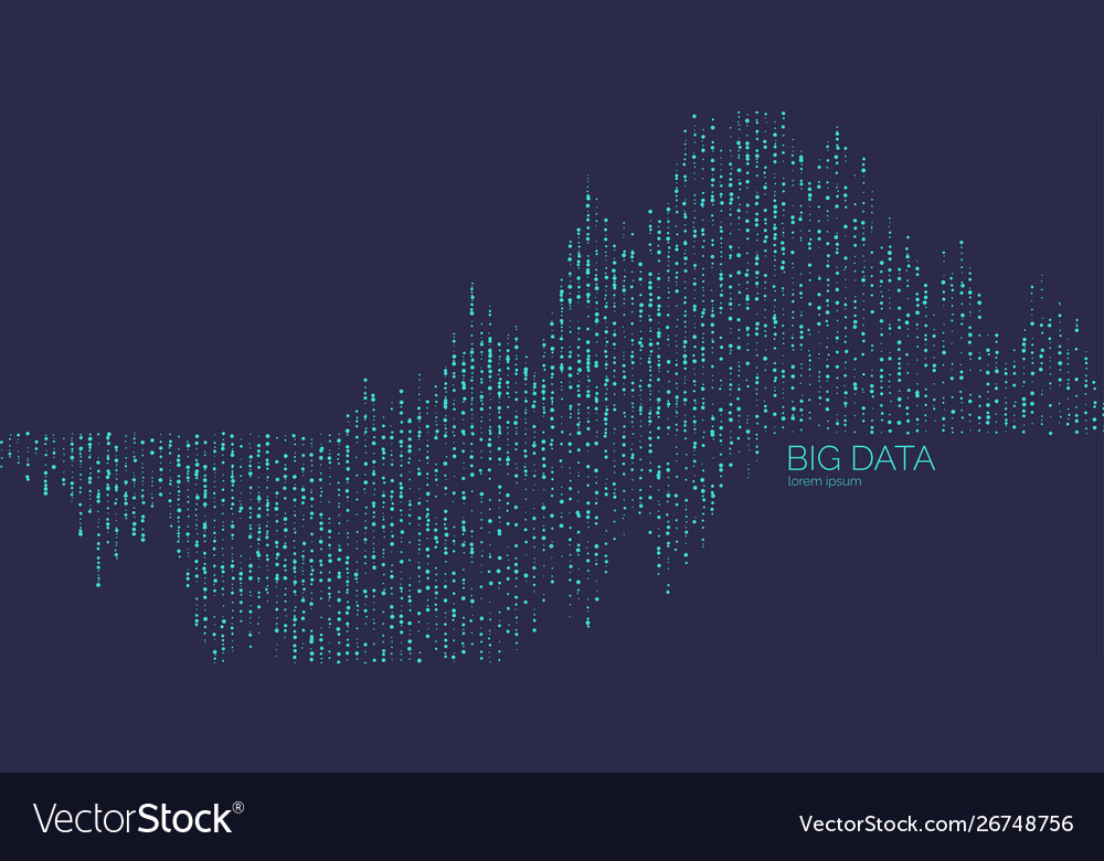 Big data concept poster with visualization Vector Image