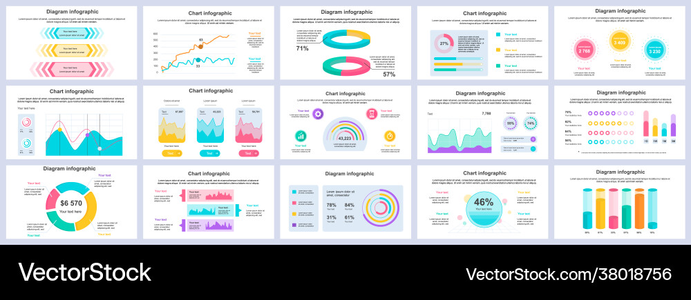 Bundle business and finance infographics Vector Image