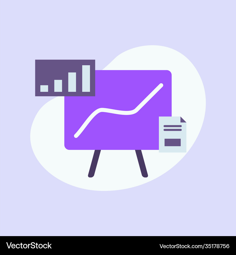 Business presentation icon with modern purple Vector Image
