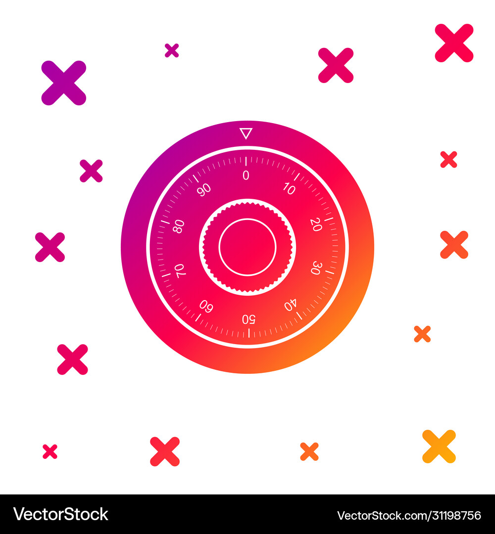 Color safe combination lock wheel icon isolated Vector Image