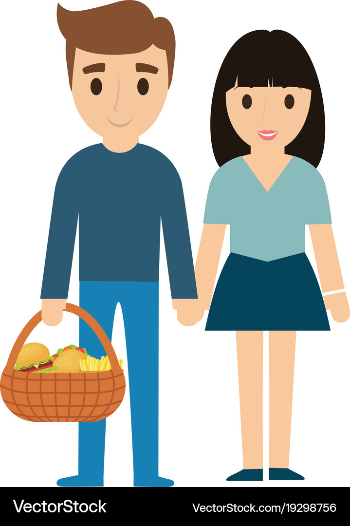Couple On Picnic Royalty Free Vector Image Vectorstock