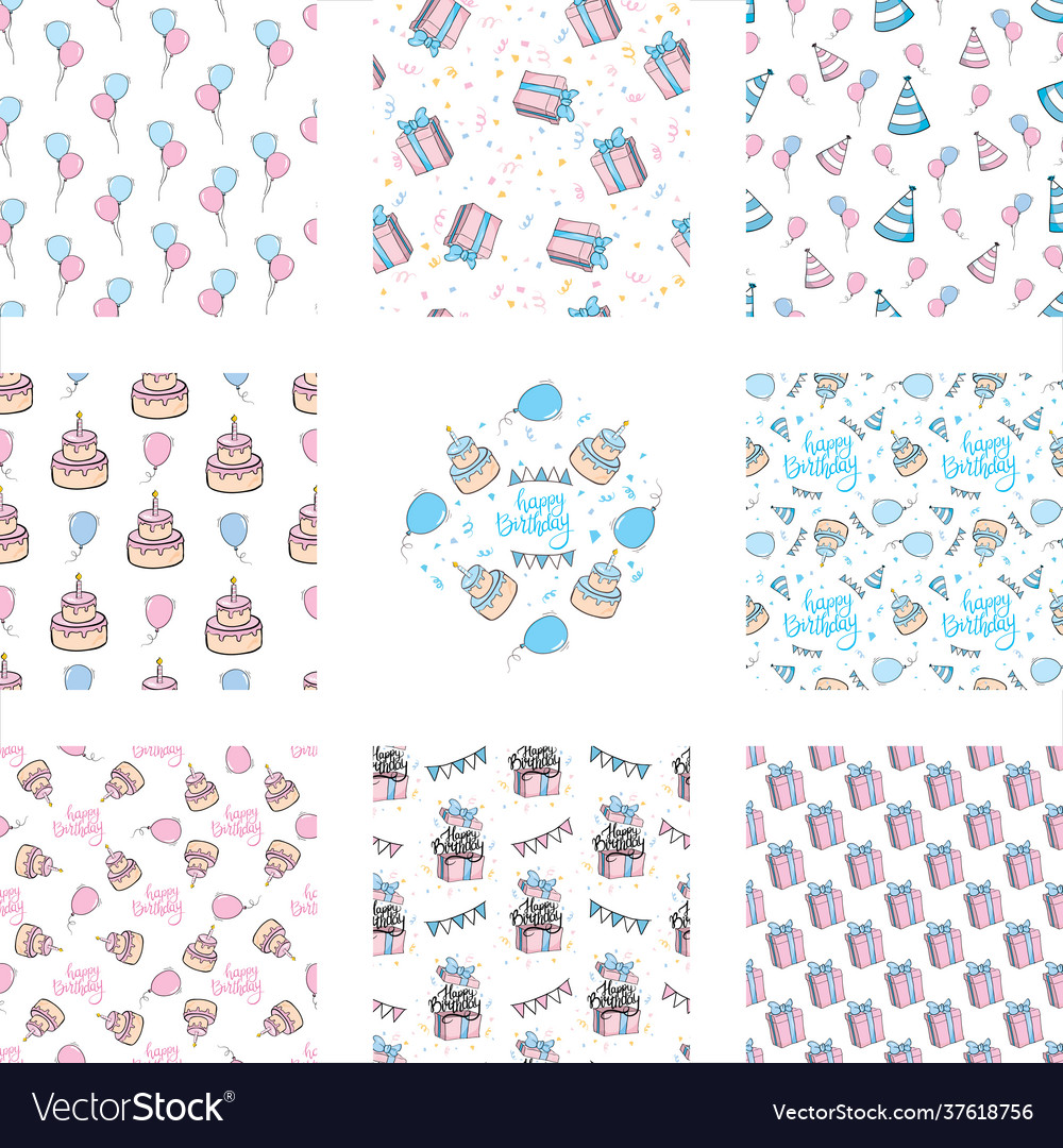 Cute seamless pattern with different sweets Vector Image