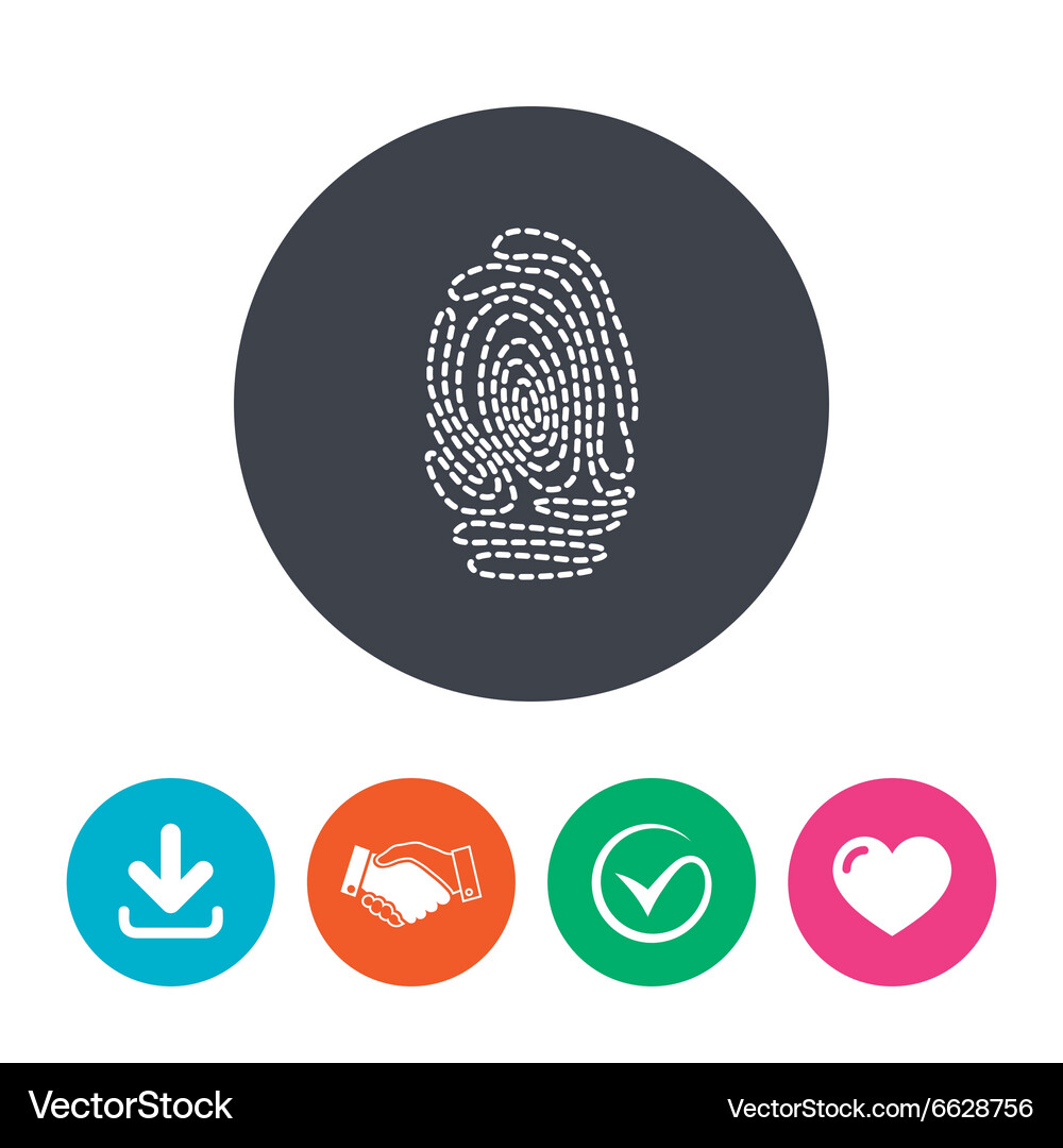 Fingerprint sign icon identification symbol Vector Image