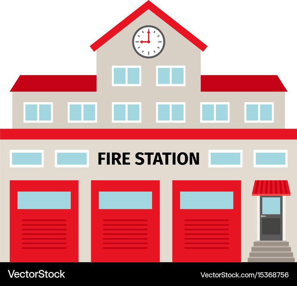 Fire Station Building Icon Royalty Free Vector Image