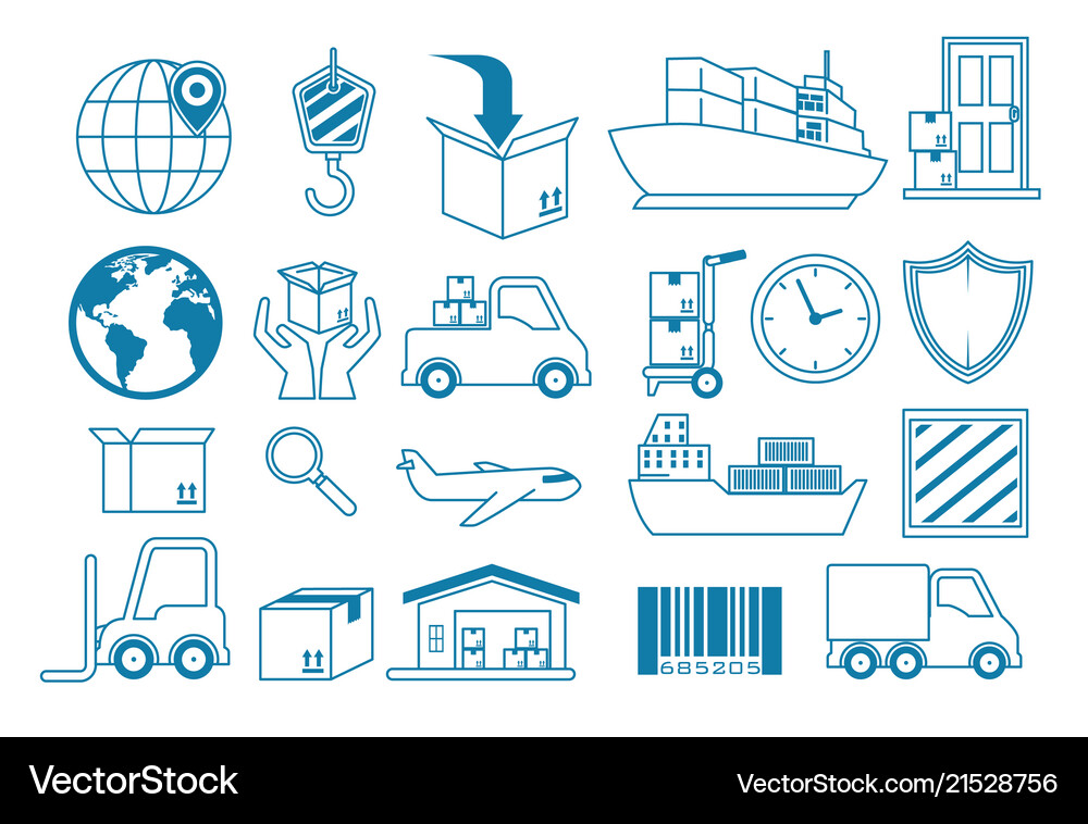 Import free shipping set icons Royalty Free Vector Image