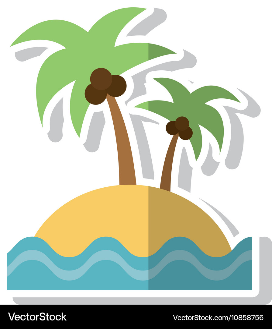 Isolated palm tree beach and sea design Royalty Free Vector