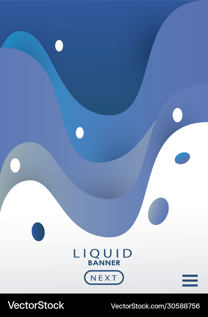 Lettering in liquid banner color blue background Vector Image