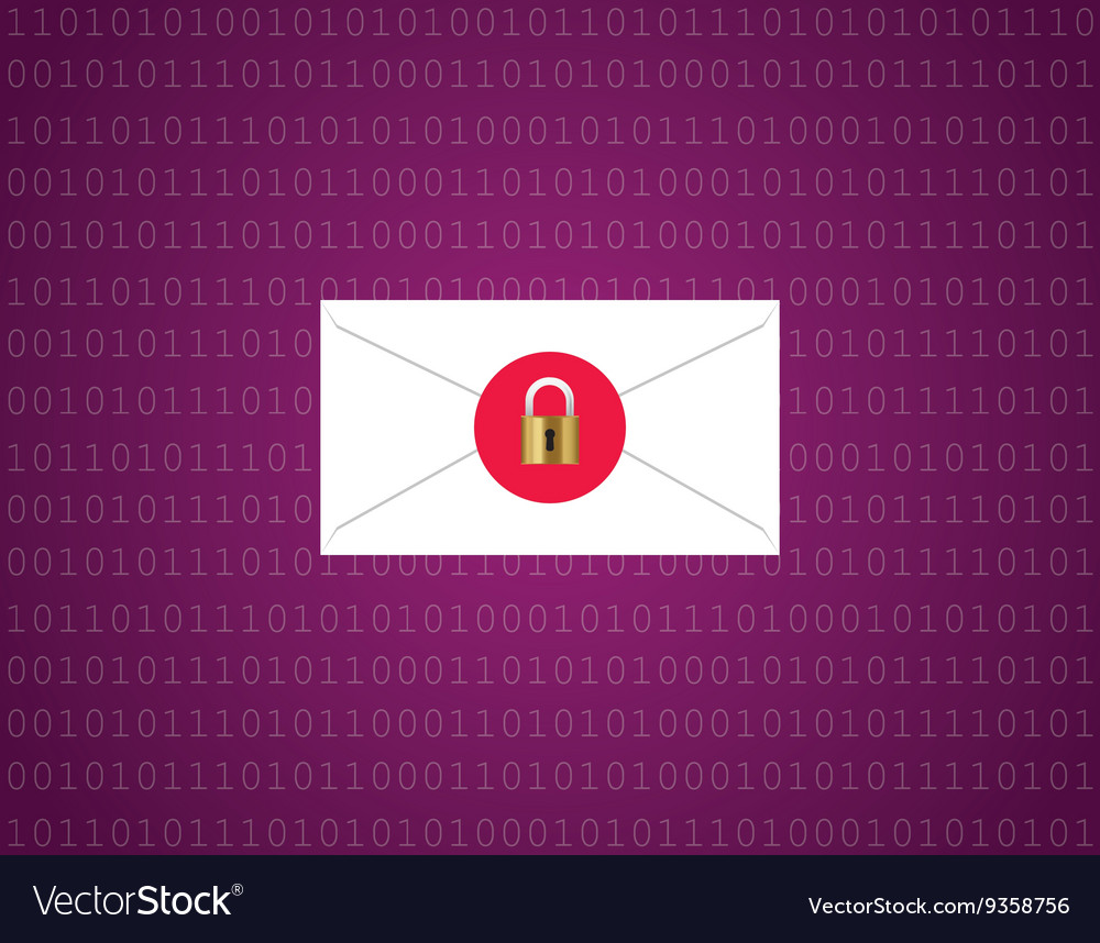 Message email data protection encryption envelope Vector Image