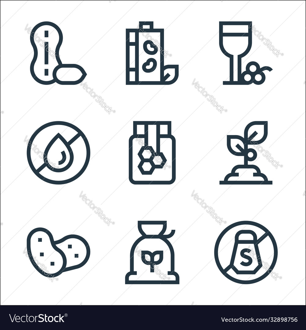 Nutrition line icons linear set quality line set Vector Image