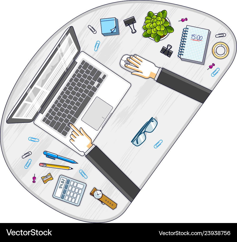 Office employee or entrepreneur work desk Vector Image
