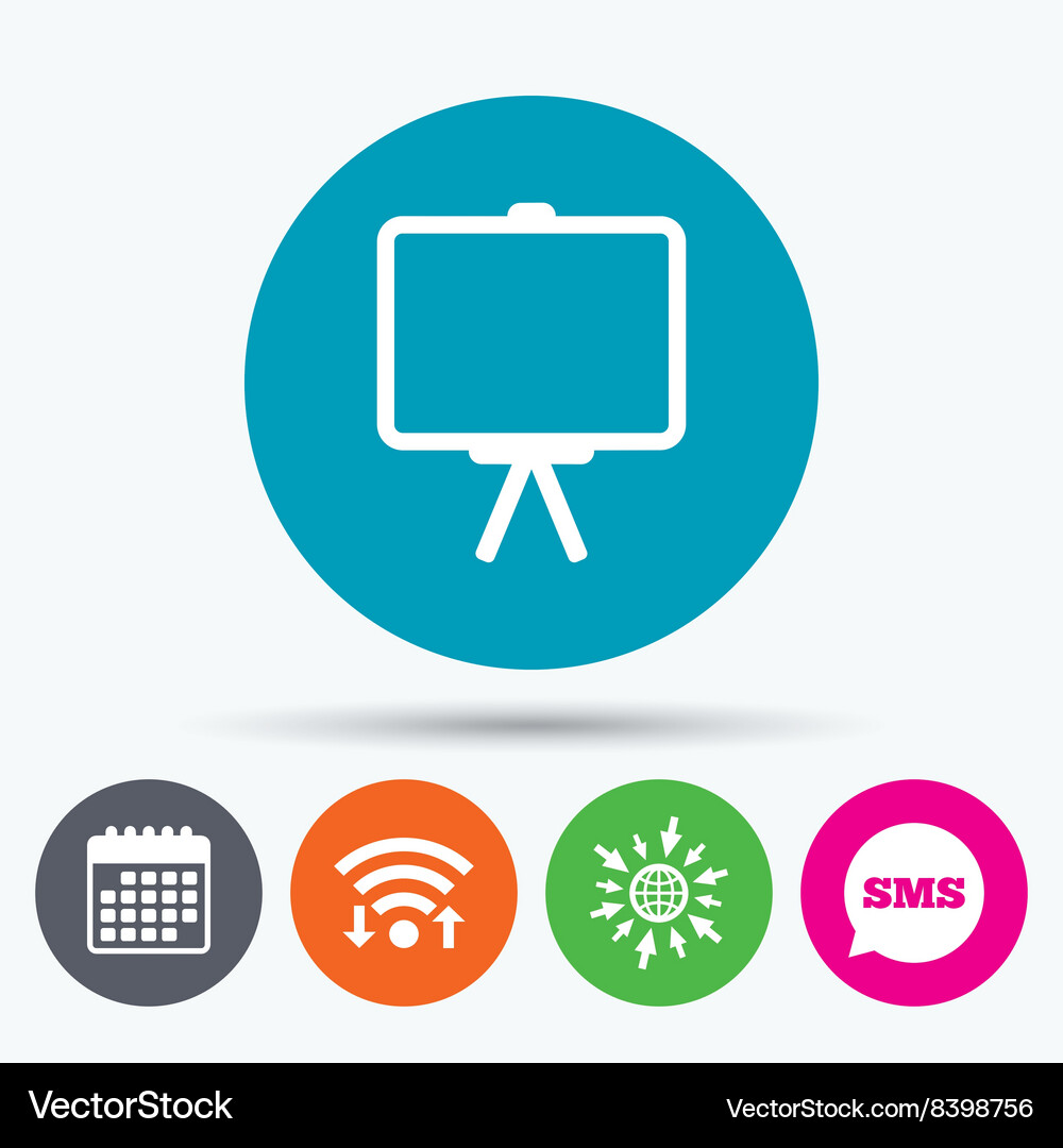 Presentation billboard sign icon ppt symbol Vector Image
