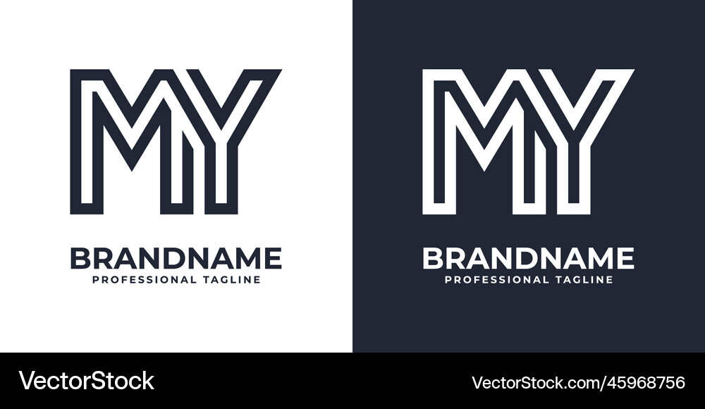 Simple my monogram logo suitable for any business Vector Image