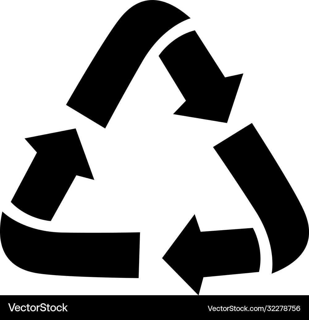 Symbol recycle icon silhouette style Royalty Free Vector