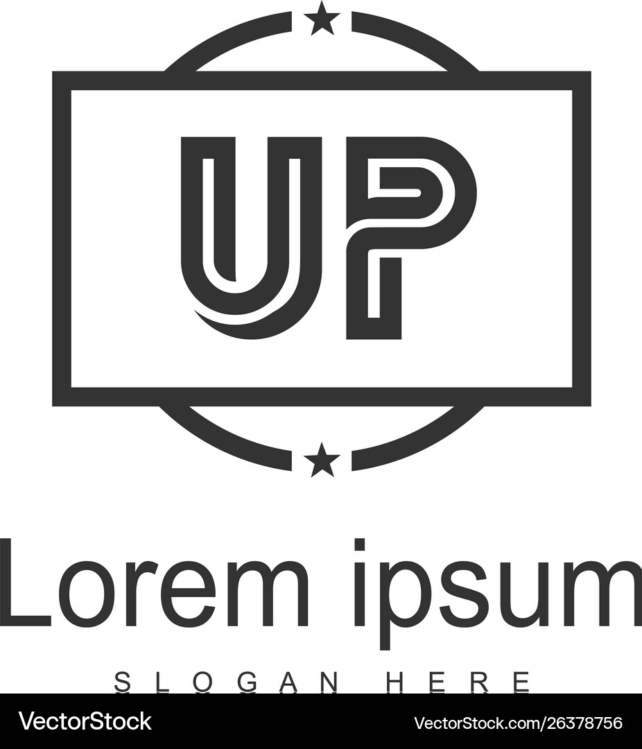 Up letter logo design creative modern letters Vector Image
