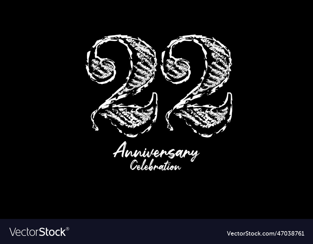 22 years anniversary celebration logotype white Vector Image 22 years anniversary celebration logotype white Vector Image