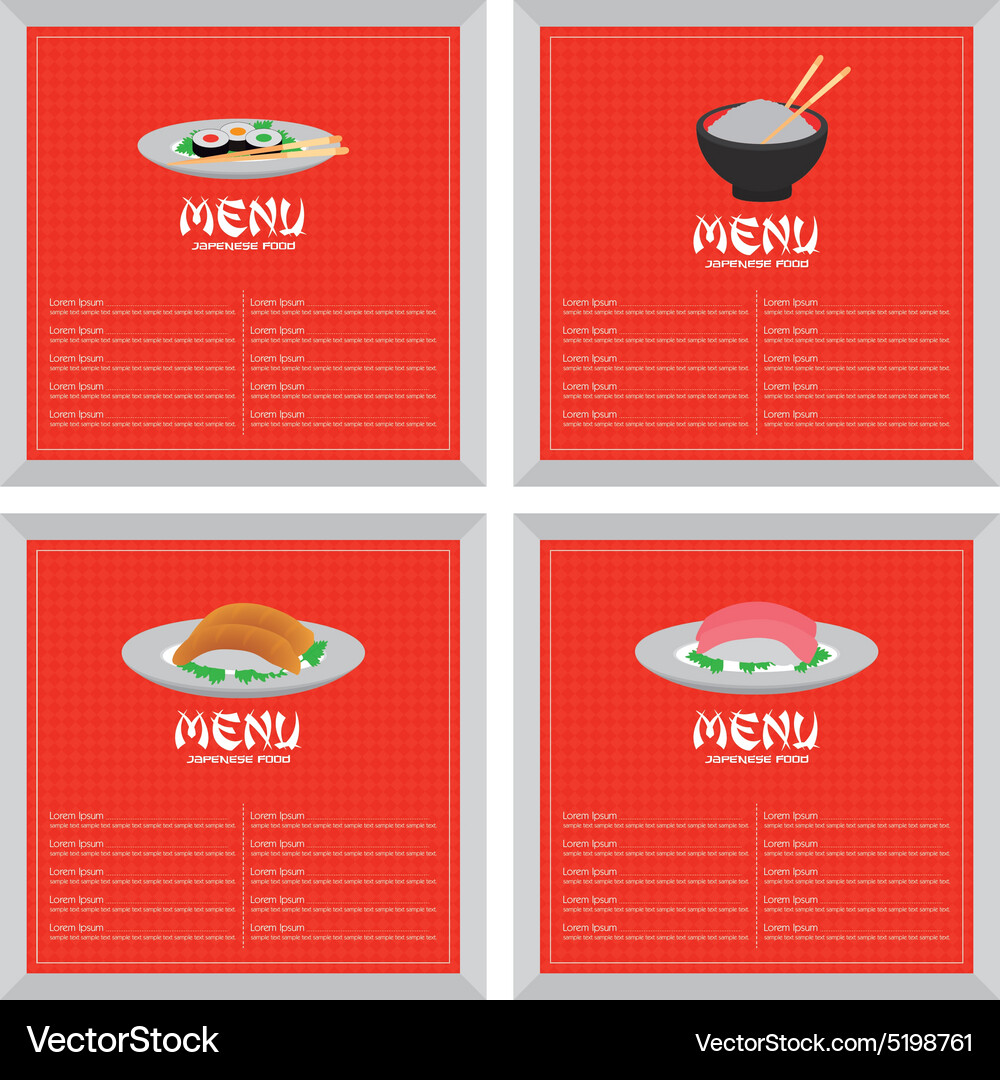 Abstract japanese food background with some Vector Image