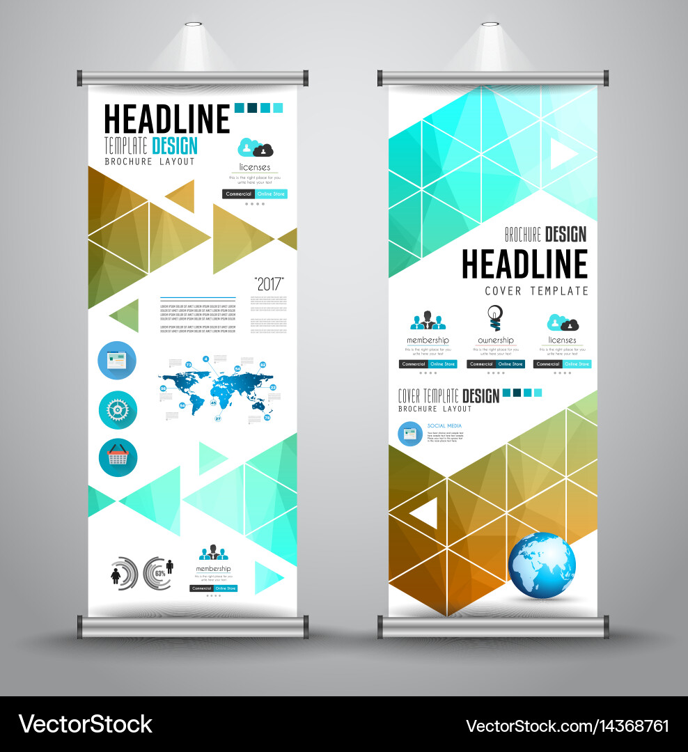 Advertisement roll up business flyer or brochure Vector Image