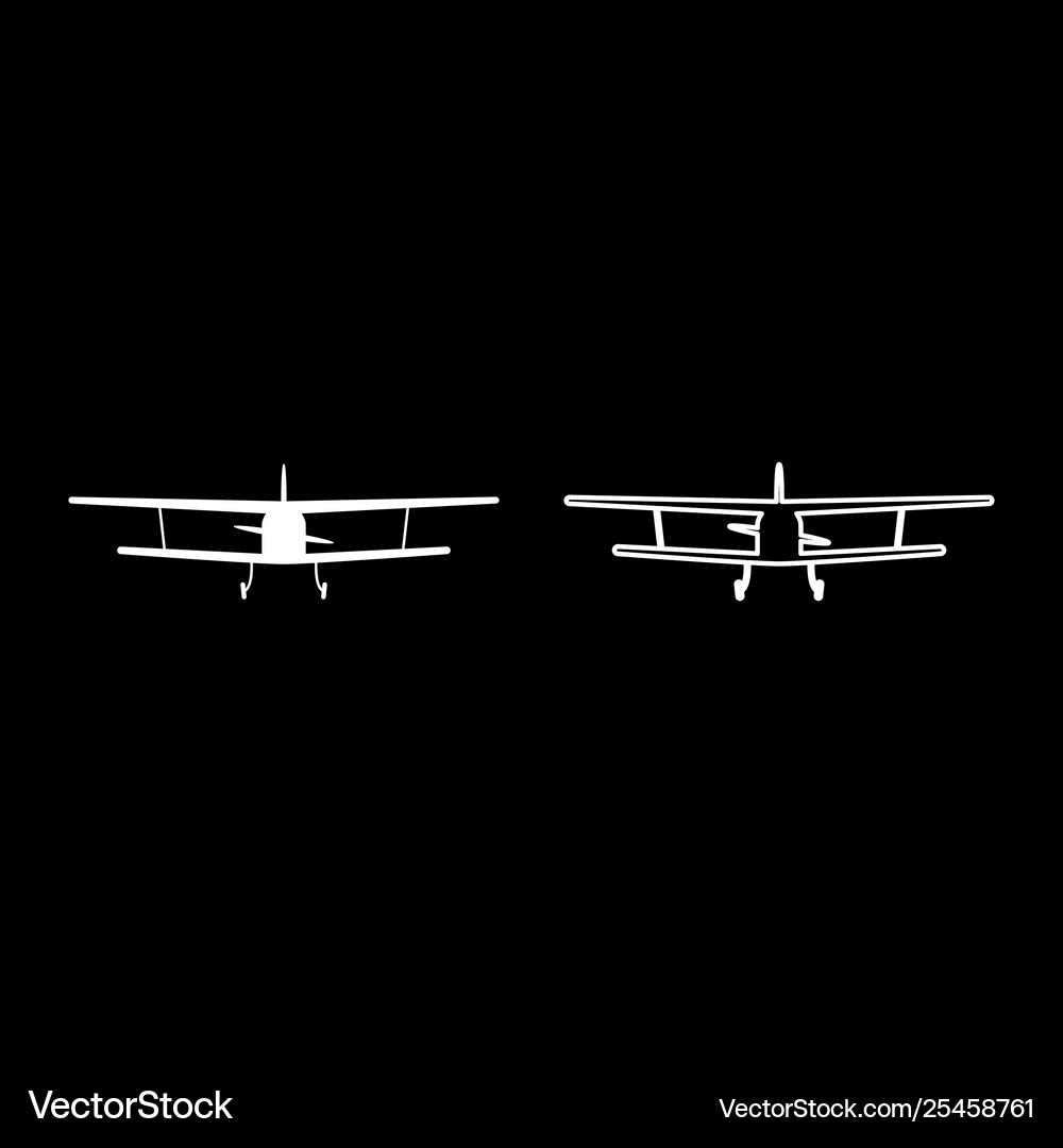 Airplane view with front light aircraft civil Vector Image