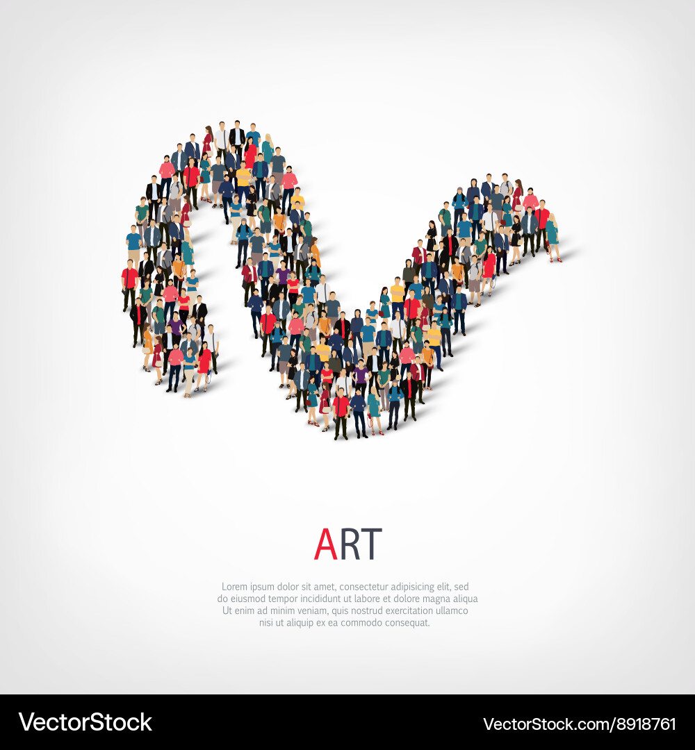 Art people sign 3d Royalty Free Vector Image - VectorStock