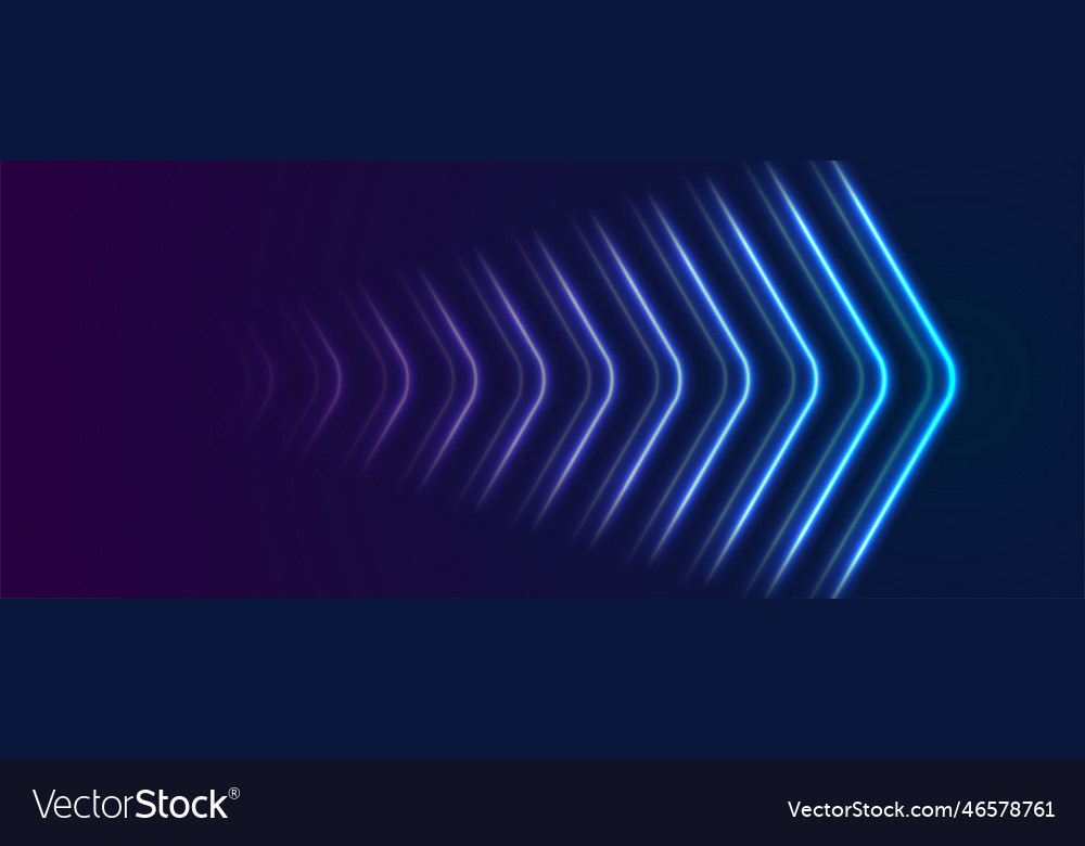 Blue purple abstract neon arrows tech background Vector Image