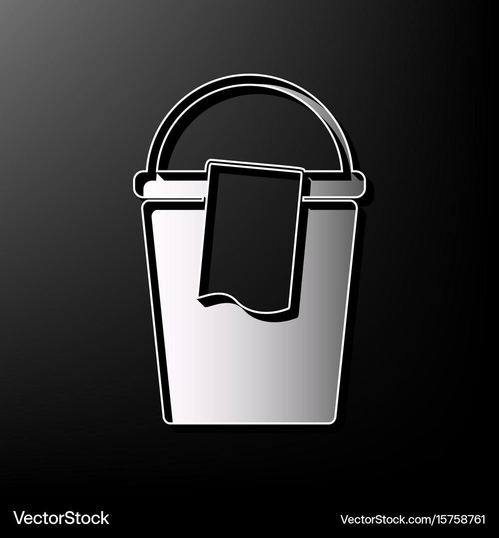 Bucket and a rag sign gray 3d printed Royalty Free Vector