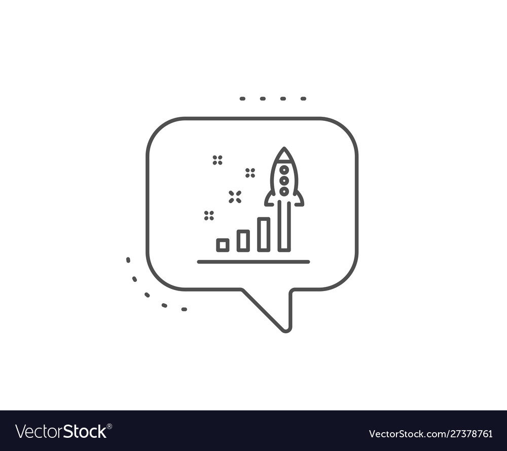 Development plan line icon launch startup Vector Image