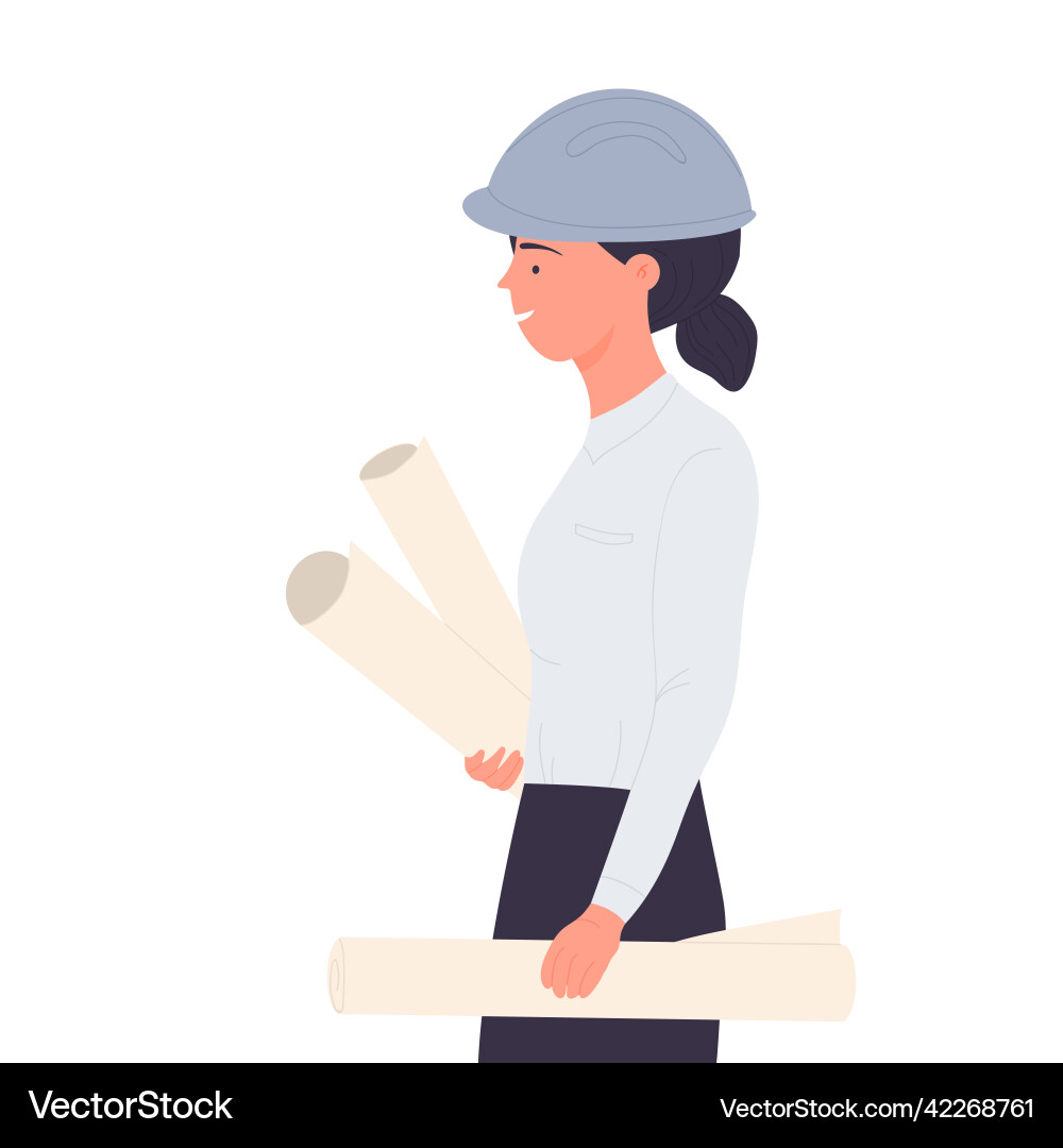 Female architect with safety helmet Royalty Free Vector